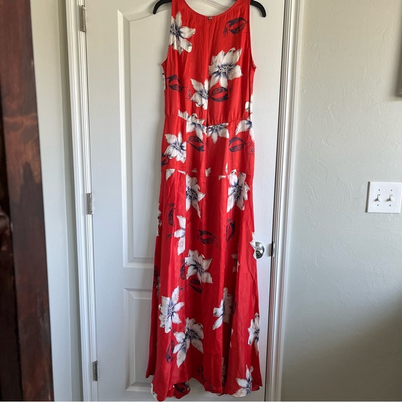 Maria Filo | Dresses | Nwt Maria Filo Chic Red Floral Maxi Dress | Poshmark